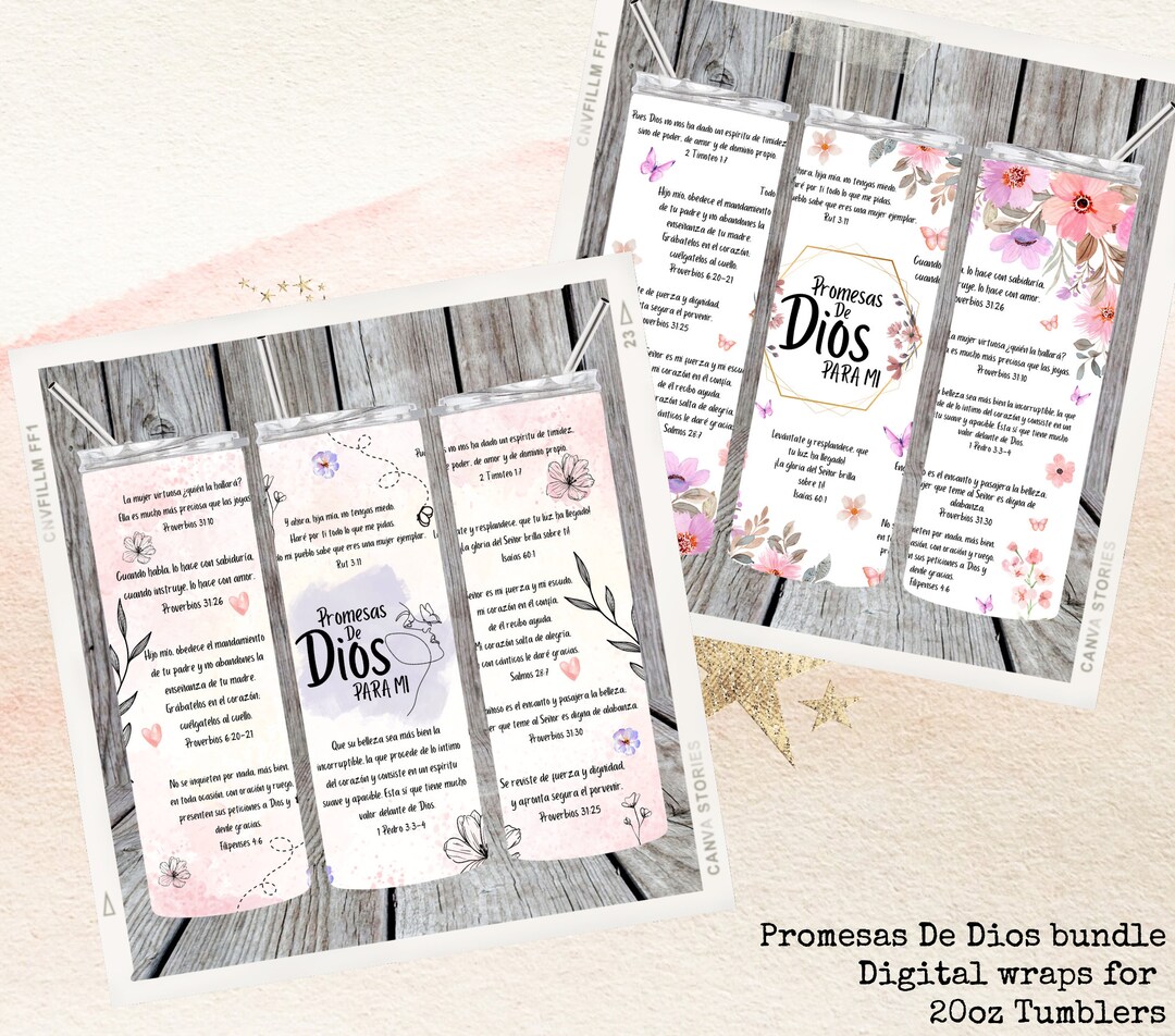 Promesas De Dios Versículos 20oz Digital Tumbler - Etsy