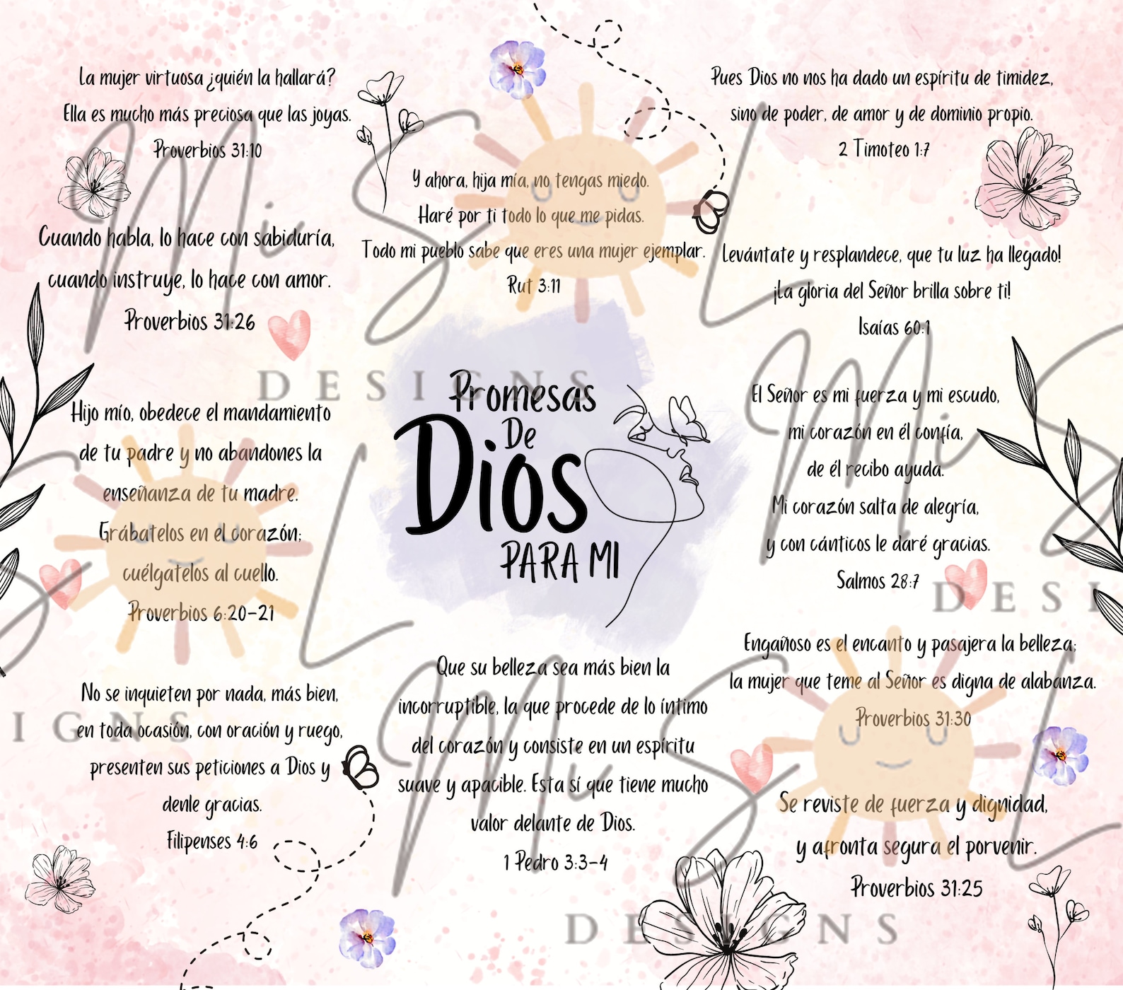 Promesas De Dios Versículos 20oz Digital Tumbler - Etsy