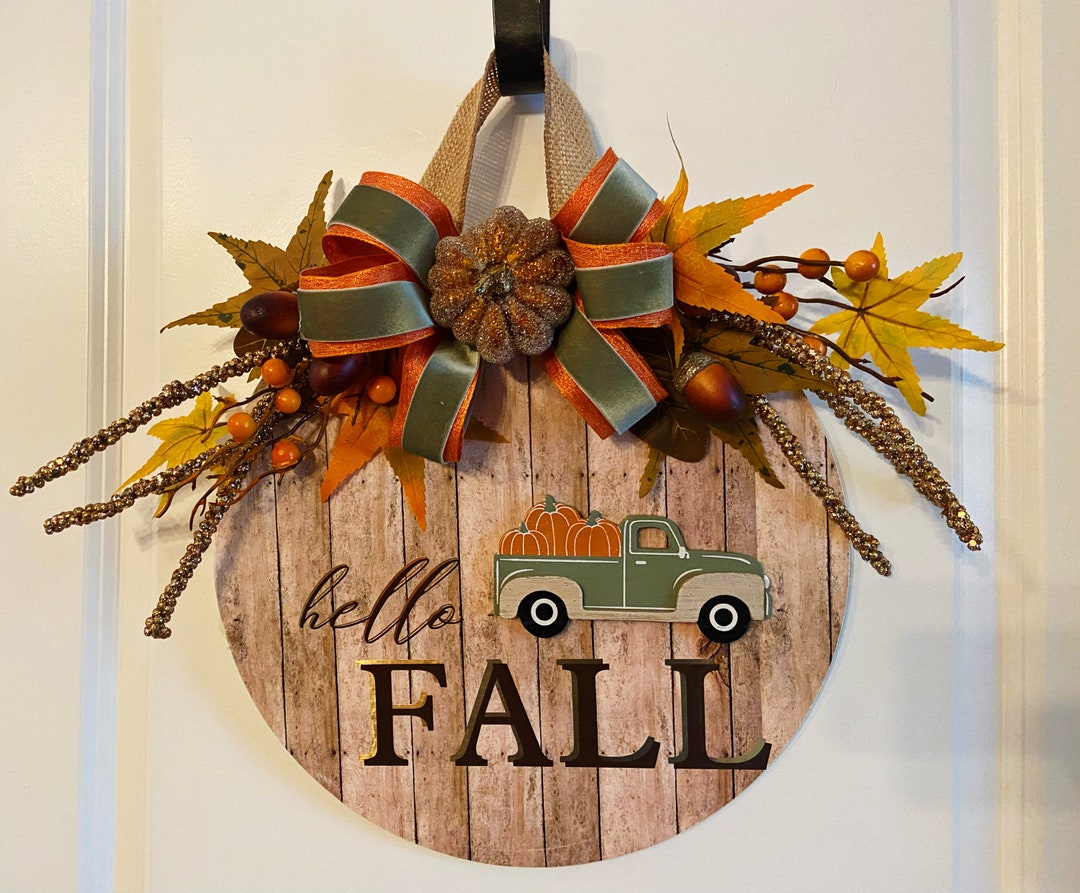 Hello Fall Door Sign - Etsy