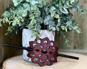 Handmade Leather Hair Stick Barrette - Etsy