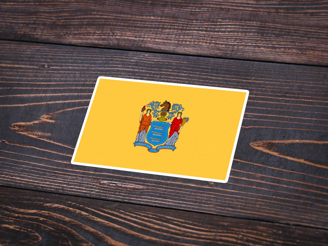 New Jersey State Flag Sticker | Water Bottle | Jerseyan Vinyl Decal ...