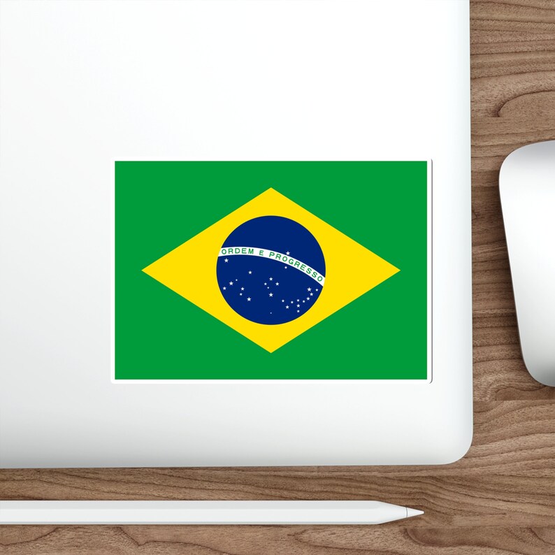 Brazilian Flag Vinyl Sticker | Waterproof Laptop Car Sticker | Brazil ...