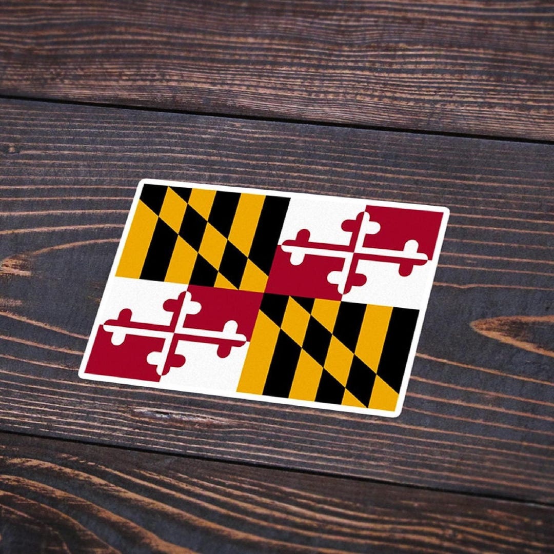 Maryland Flag Sticker - MD State Flag Vinyl Decal - Etsy