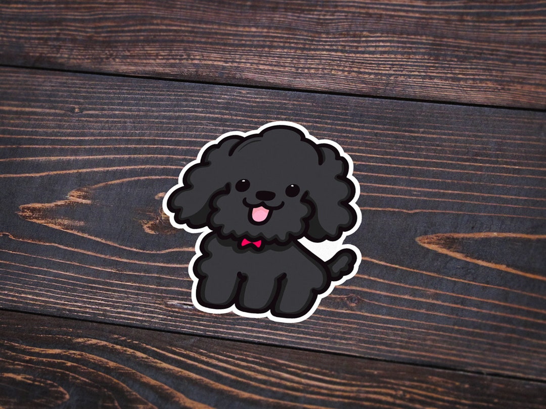 Black Toy Poodle Sticker | Laptop Decal | Cute Poodle Vinyl Decal | Dog ...
