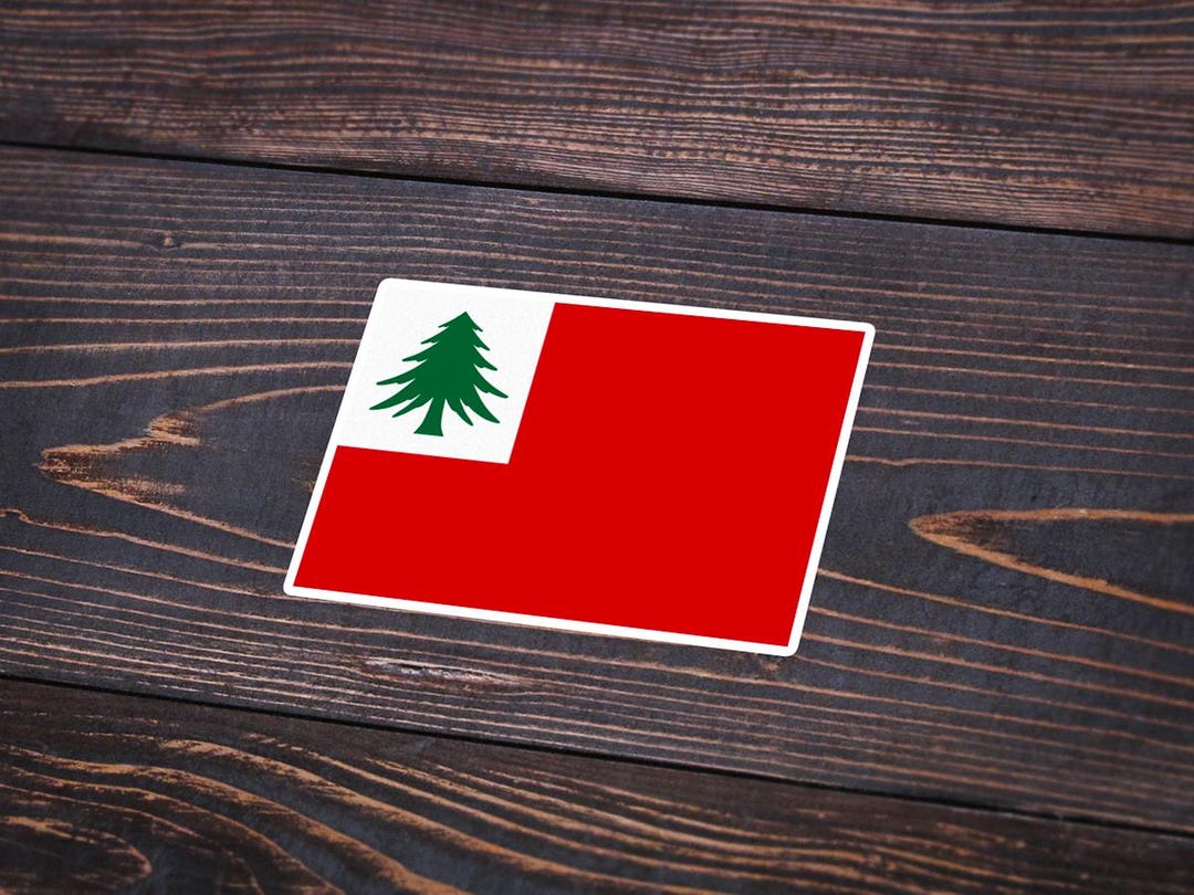 Red Ensign New England Flag Sticker Pine Tree Design Revolutionary War ...