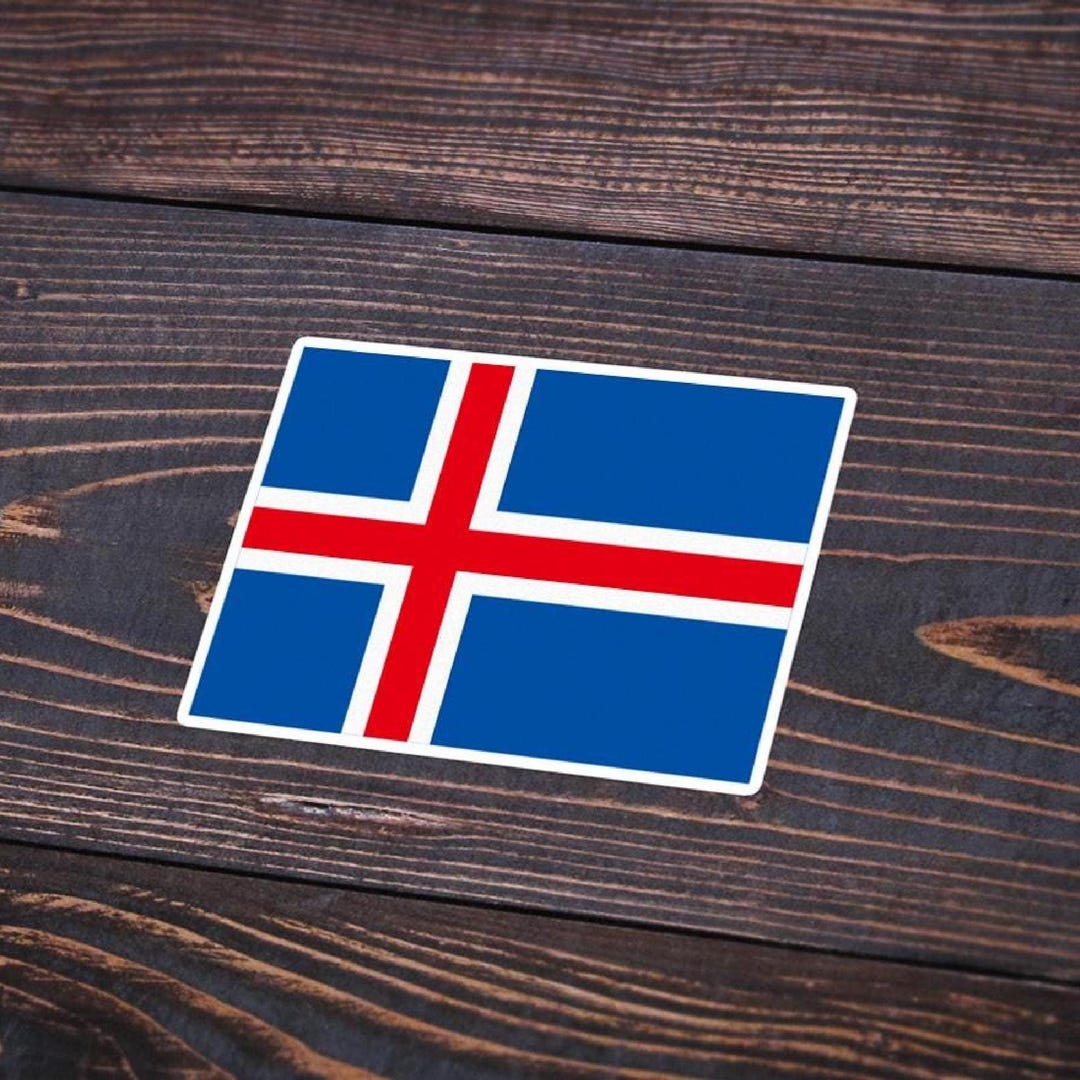Iceland Flag Sticker - Icelandic Nordic Cross Vinyl Decal - Etsy
