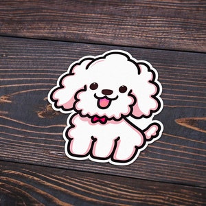 White Toy Poodle Sticker | Laptop Decal | Laptop Sticker | Poodle Decal ...