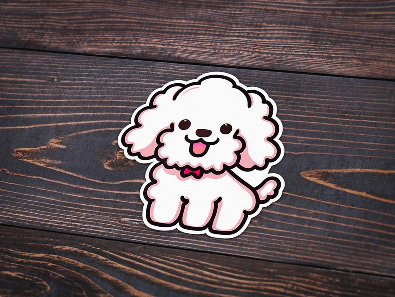 White Toy Poodle Sticker Laptop Decal Laptop Sticker Poodle Decal Dog ...