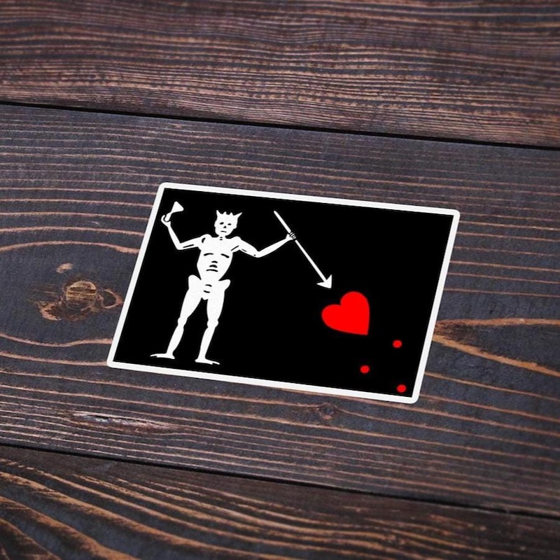 Blackbeard Flag Decal - Etsy