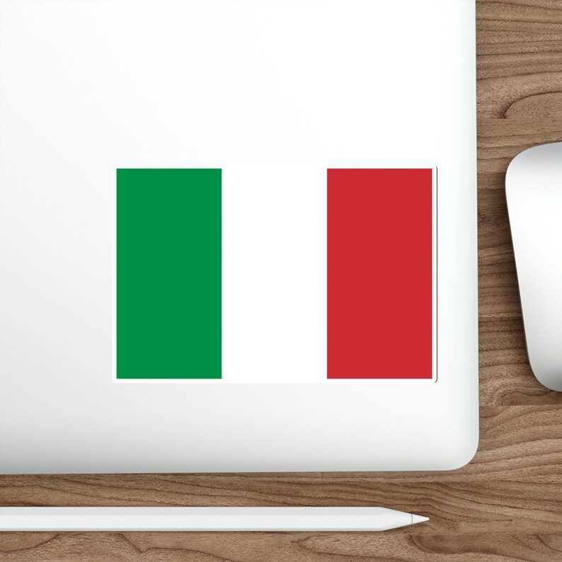Italy Flag Sticker | Italian Vinyl Decal | Waterproof Diecut Tricolor Emblem for Laptop, Car ...