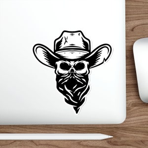 Cowboy Skeleton Sticker | Western Stickers | Skull Cowboy | Laptop ...