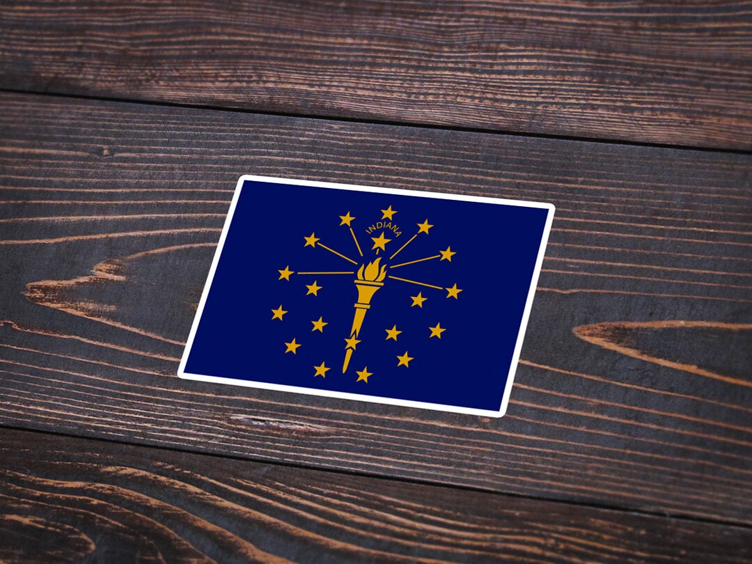 Indiana State Flag Sticker | Water Bottle | Hoosier Vinyl Decal ...