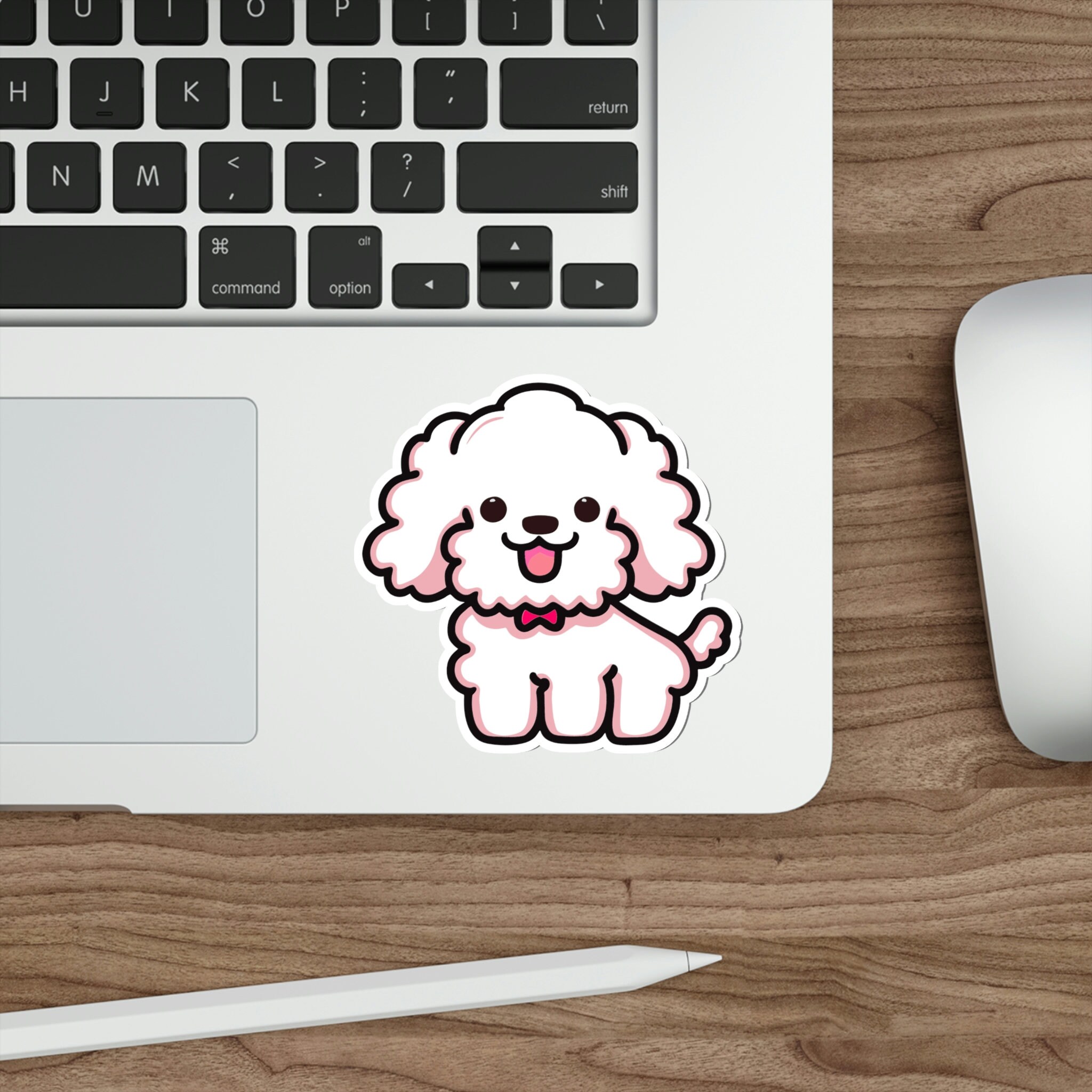 White Toy Poodle Sticker Laptop Decal Laptop Sticker Poodle Decal Dog ...