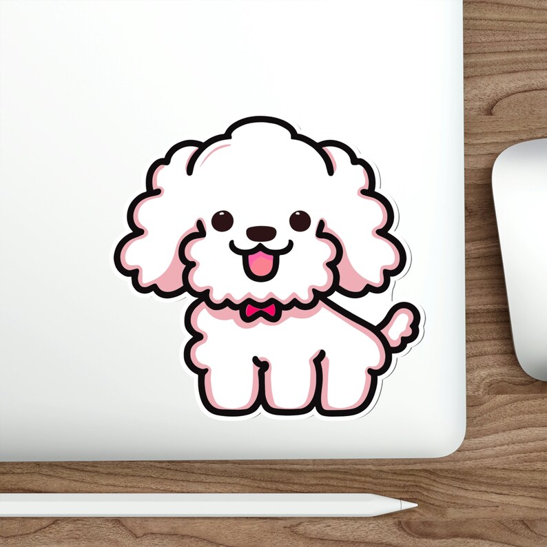 White Toy Poodle Sticker Laptop Decal Laptop Sticker - Etsy