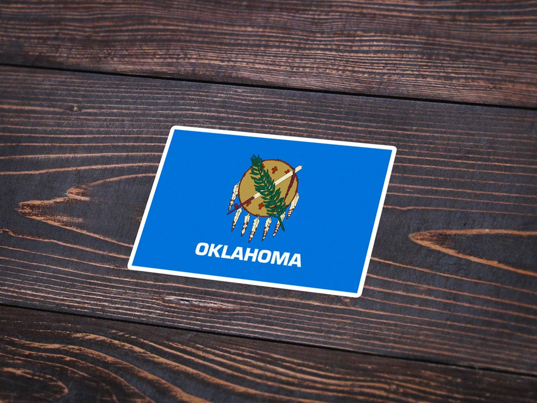 Oklahoma State Flag Sticker | Water Bottle | Oklahoman Vinyl Decal ...