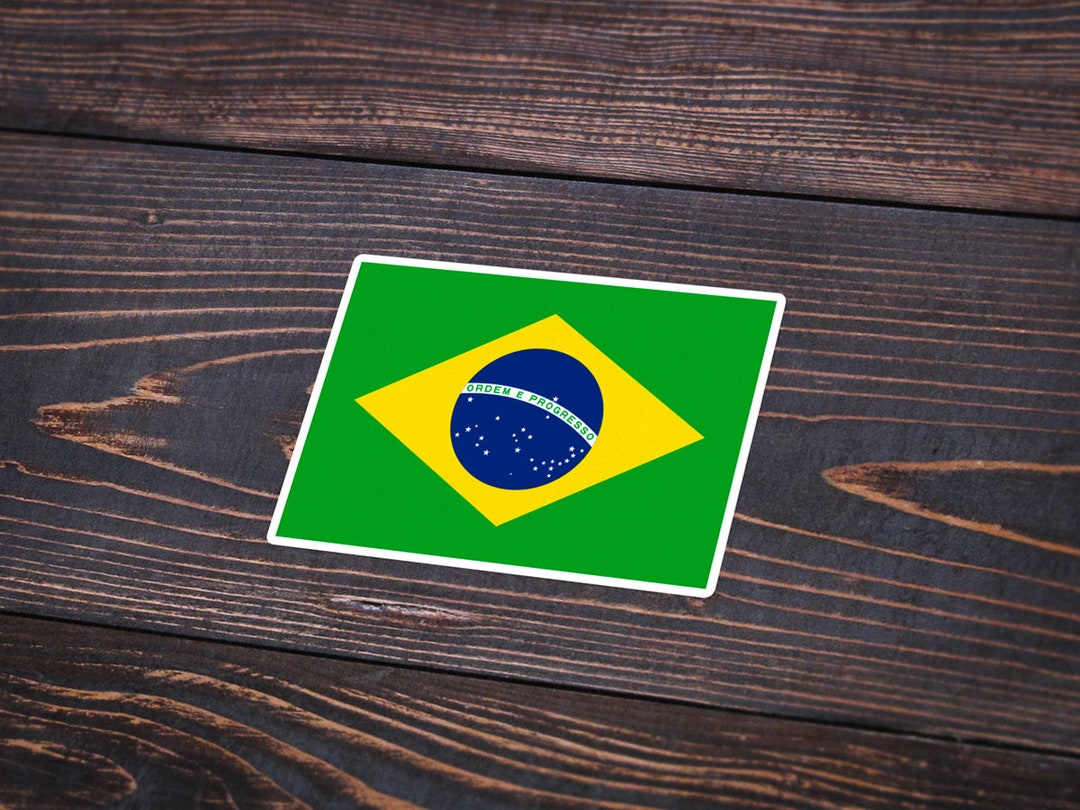 Brazilian Flag Vinyl Sticker | Waterproof Laptop Car Sticker | Brazil ...