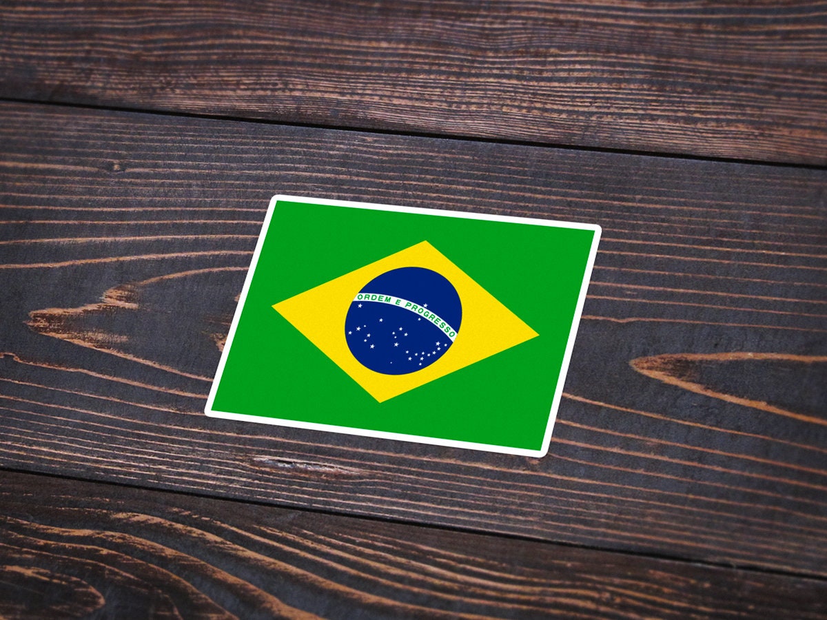 Brazilian Flag Vinyl Sticker Waterproof Laptop Car Sticker Brazil ...