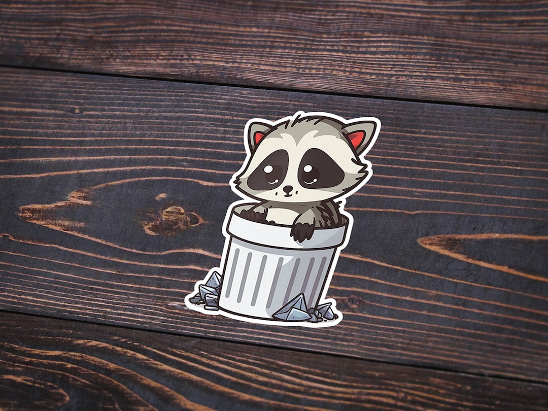 Cute Raccoon Sticker Laptop Vinyl Decal Kawaii Sticker Water Bottle ...