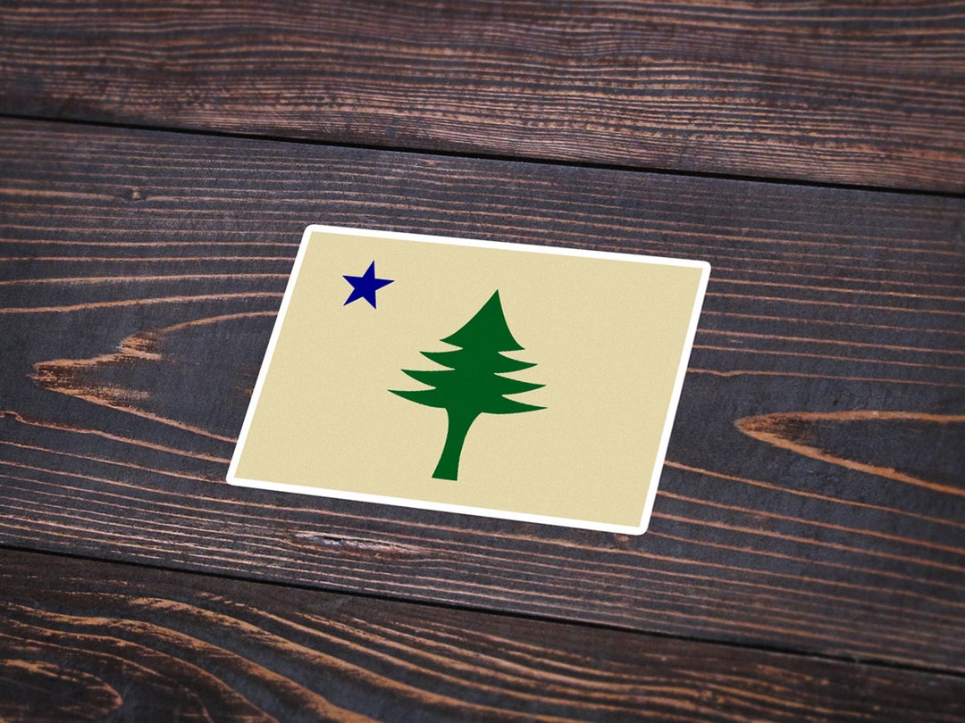 Old Maine 1901 State Flag Sticker | Pine Tree Vinyl Decal | Vintage ...