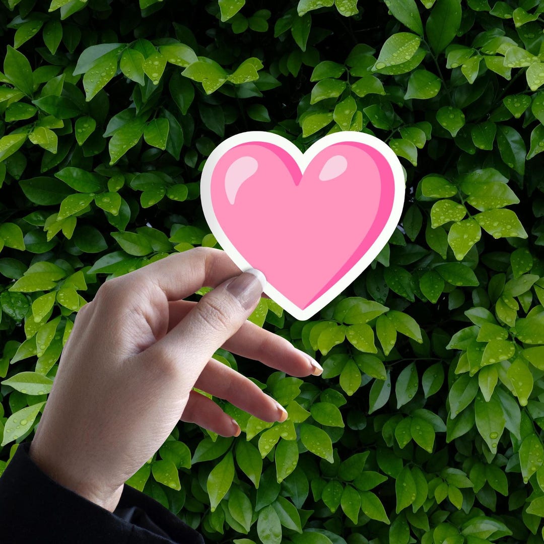 Pink Heart Emoji Sticker - Cute Love Vinyl Decal - Indoor Quality - Etsy