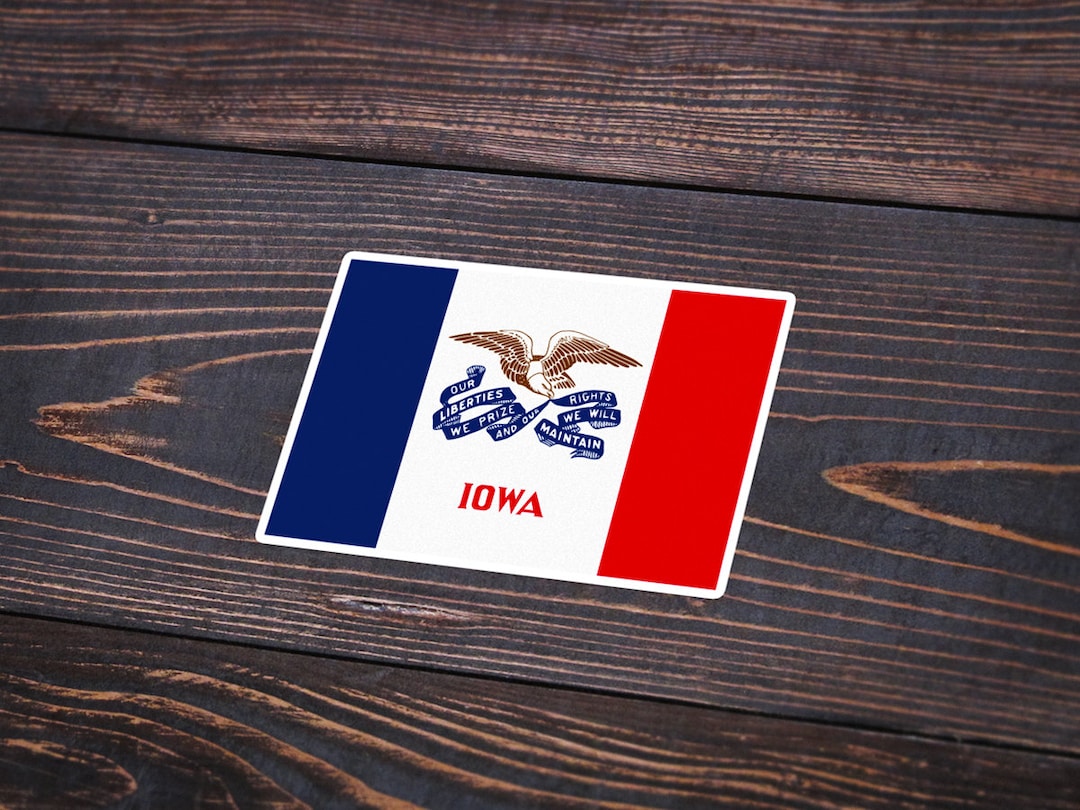 Iowa State Flag Sticker | Iowa Vinyl Decal | Laptop Sticker ...