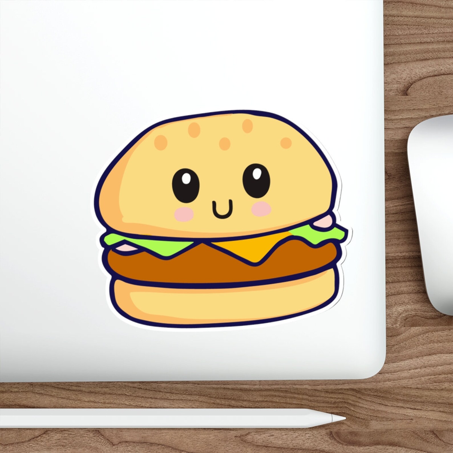 Hamburger Sticker | Cute Kawaii Decal | Laptop Vinyl Sticker | Water ...