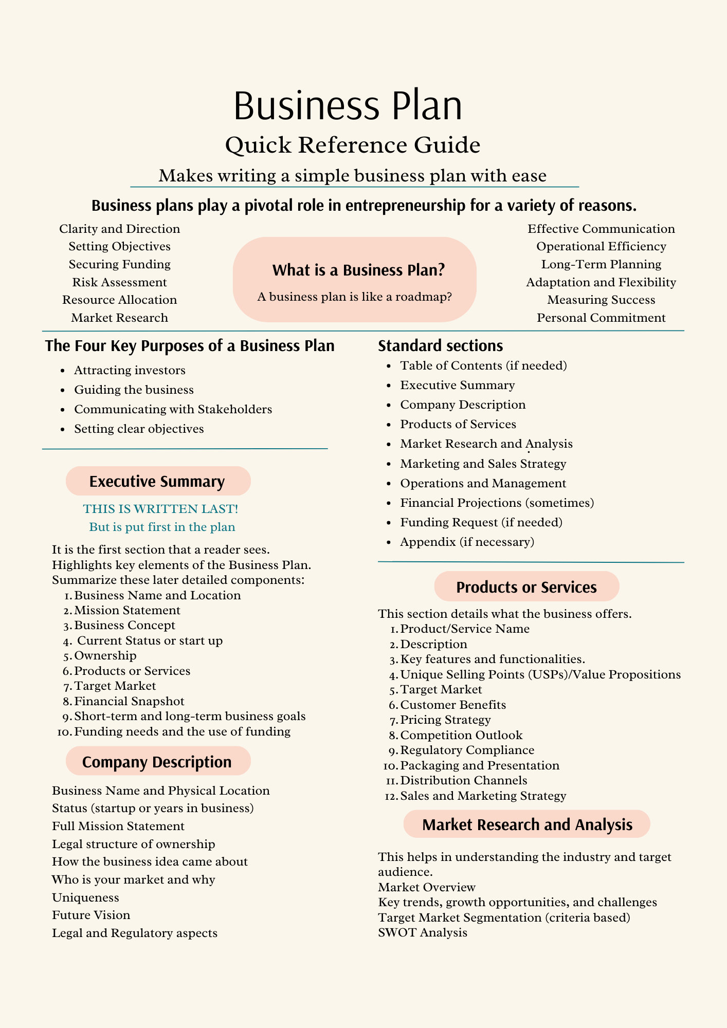 Simple Business Plan Quick Reference Guide 2 Sizes - Etsy