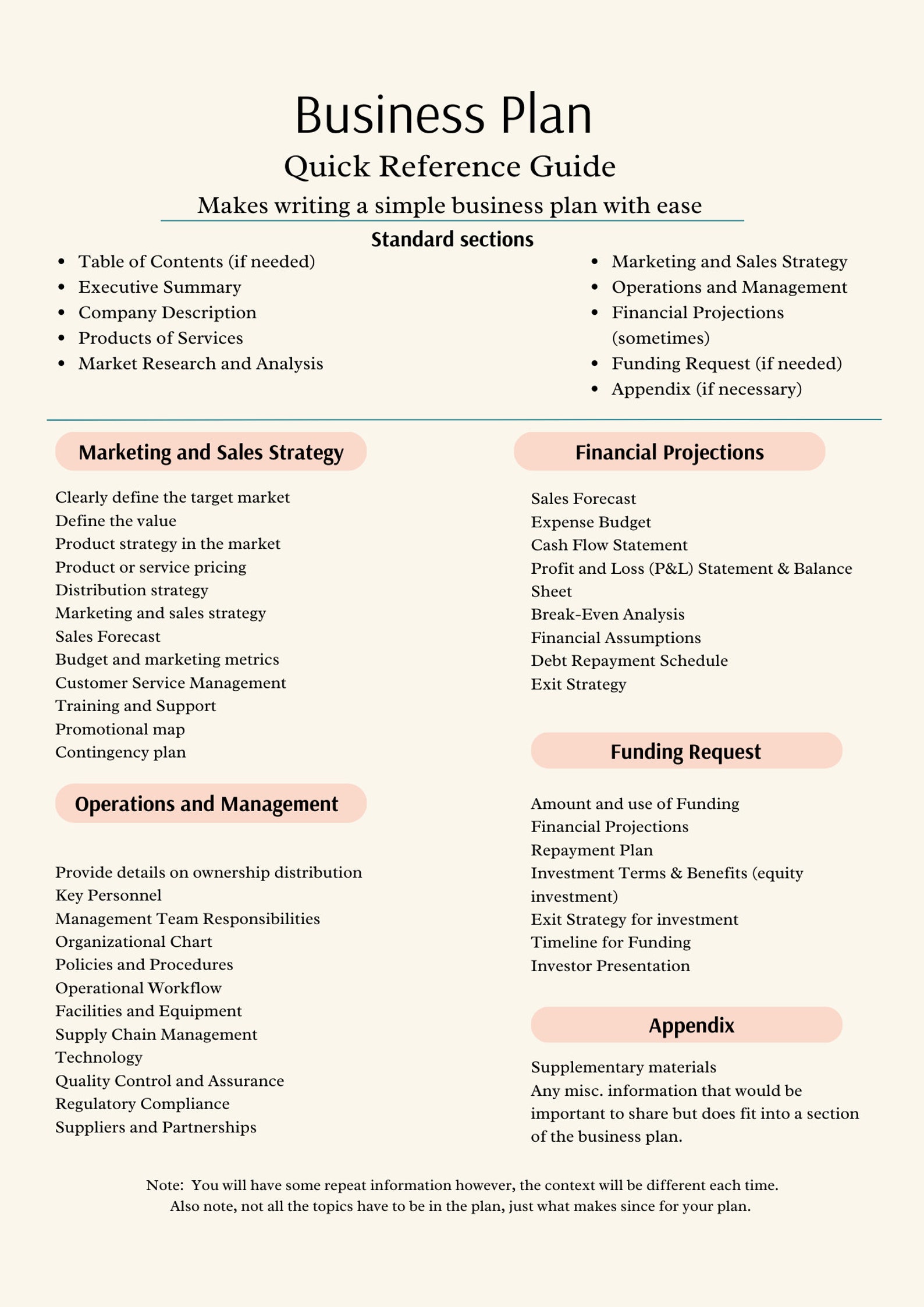 Simple Business Plan Quick Reference Guide 2 Sizes - Etsy