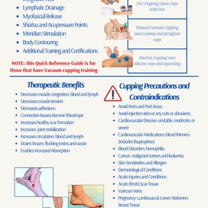 Massage Cupping Cheat Sheet for Cup Sizes and How to Use Them. - Etsy