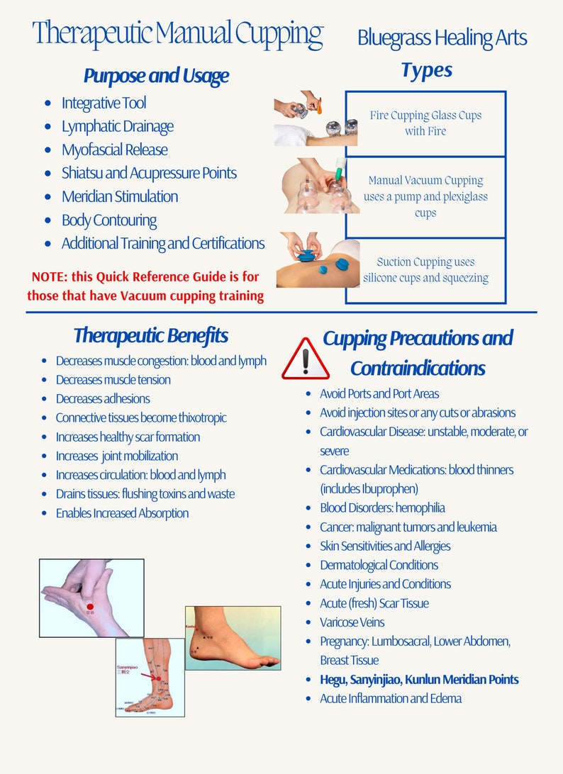 Massage Cupping Cheat Sheet for Cup Sizes and How to Use Them. - Etsy