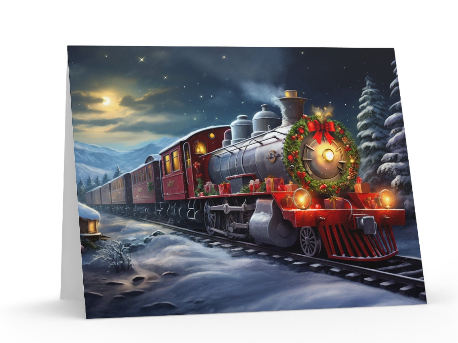 Christmas Train Cards and Envelopes Personalized Holiday Cards New ...