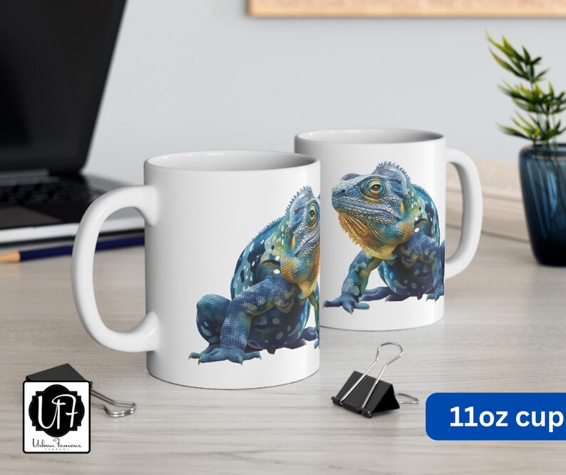 Tropical Iguana Mug 11oz 15oz Size Lizard All Around Print Coffee Mug ...