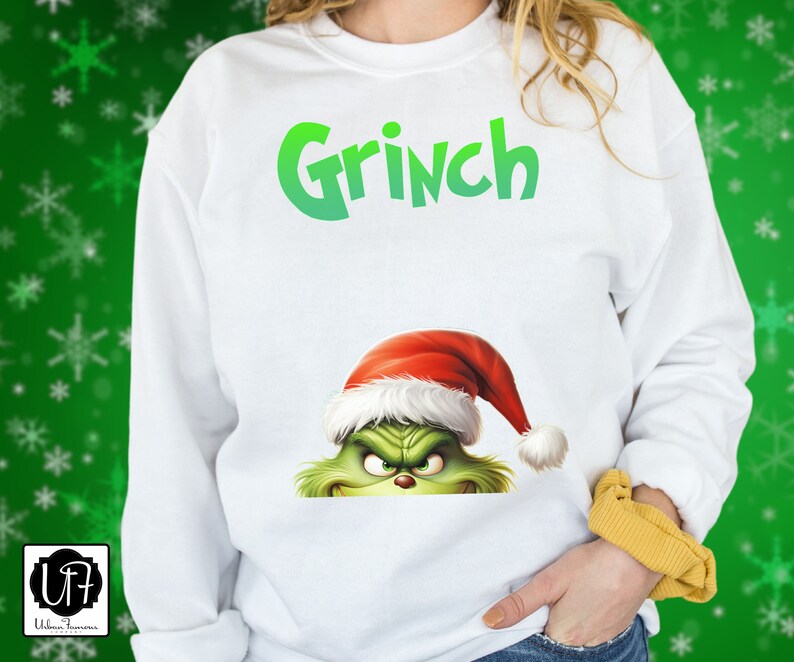 Grinch Christmas Sweatshirt the Grinch Name Family Holiday Christmas ...
