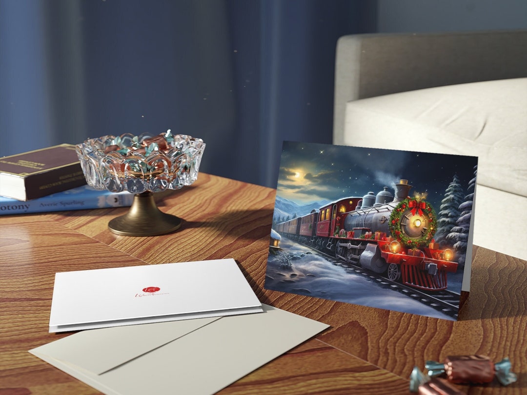 Christmas Train Cards and Envelopes Personalized Holiday Cards New ...
