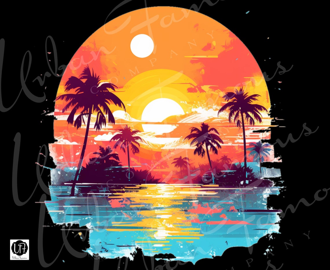 Beautiful Tropical Sunsets PNG Instant Download Files for Sublimation ...