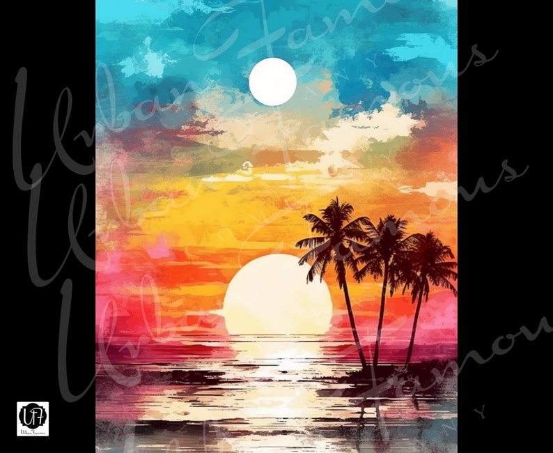 Beautiful Tropical Sunsets PNG Instant Download Files for Sublimation ...