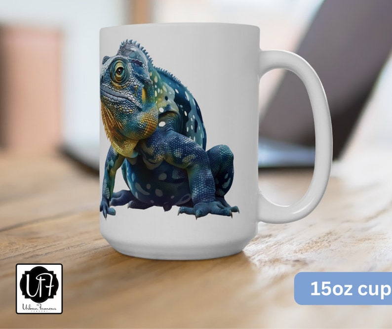 Tropical Iguana Mug 11oz 15oz Size Lizard All Around Print Coffee Mug ...