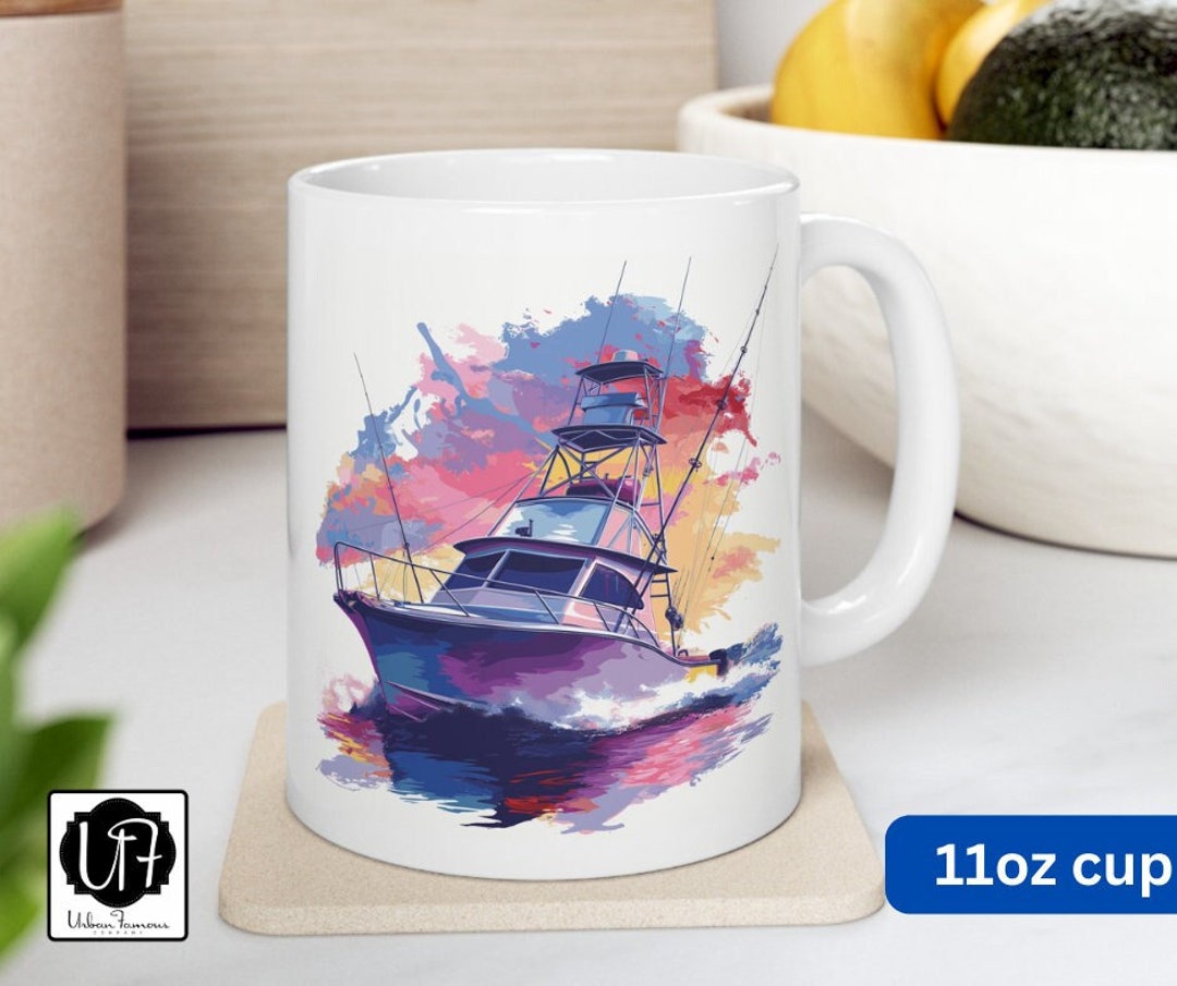 Ocean Hatteras Fishing Yacht Mug 11oz 15oz Size Deep Sea Cruising Boat ...