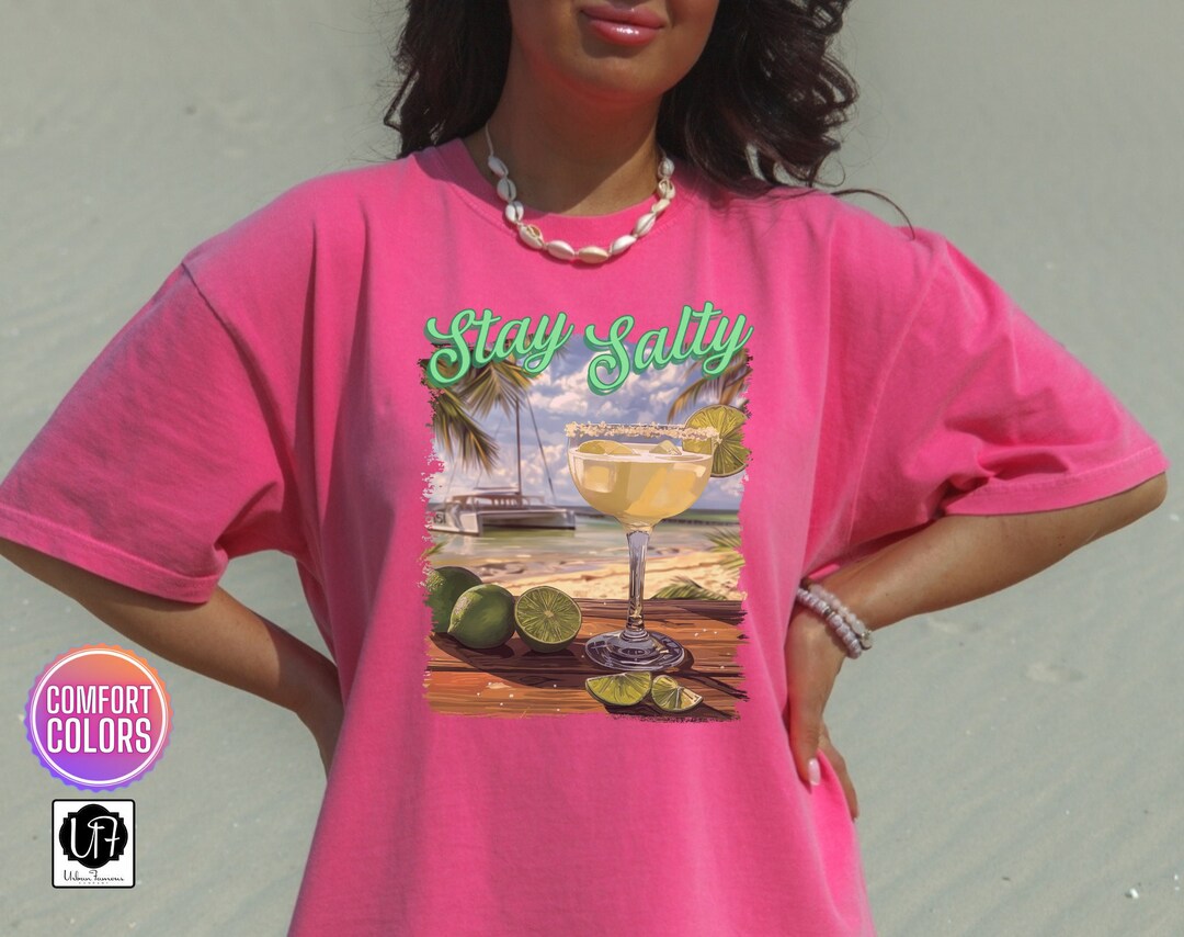 Margarita Stay Salty Shirt Swim Cover Tee Vacation Tshirt Beach Outfit ...