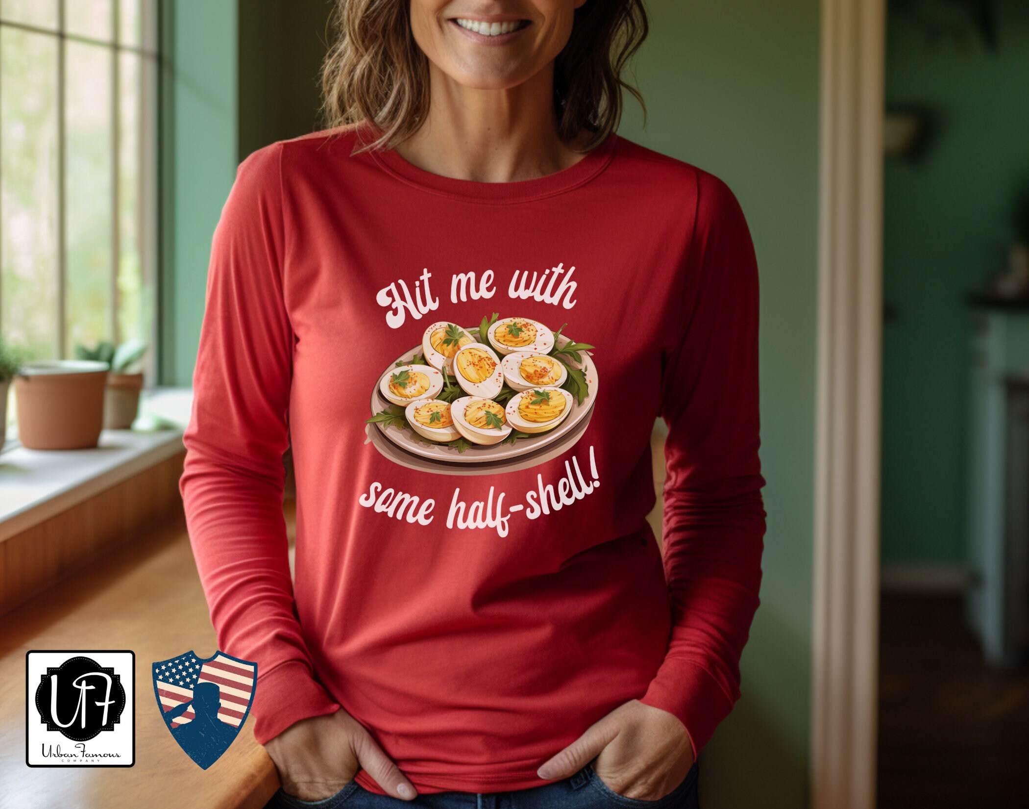 Deviled Egg Shirt Hit Me With Some Half-shell T-shirt Thanksgiving ...