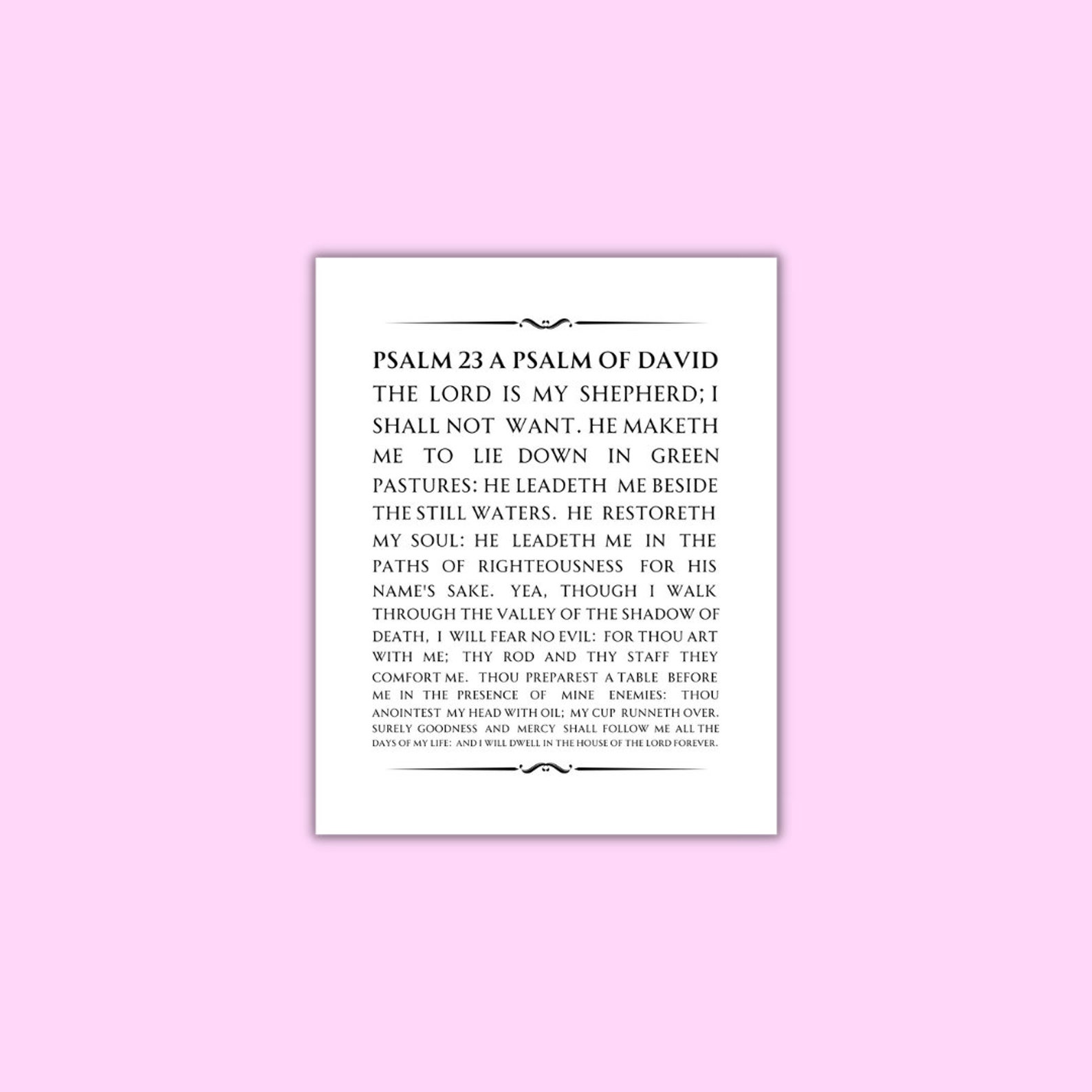 Psalm Twenty-three | Psalm 23 | the Lord is My Shepherd | Psalm 23 Wall ...