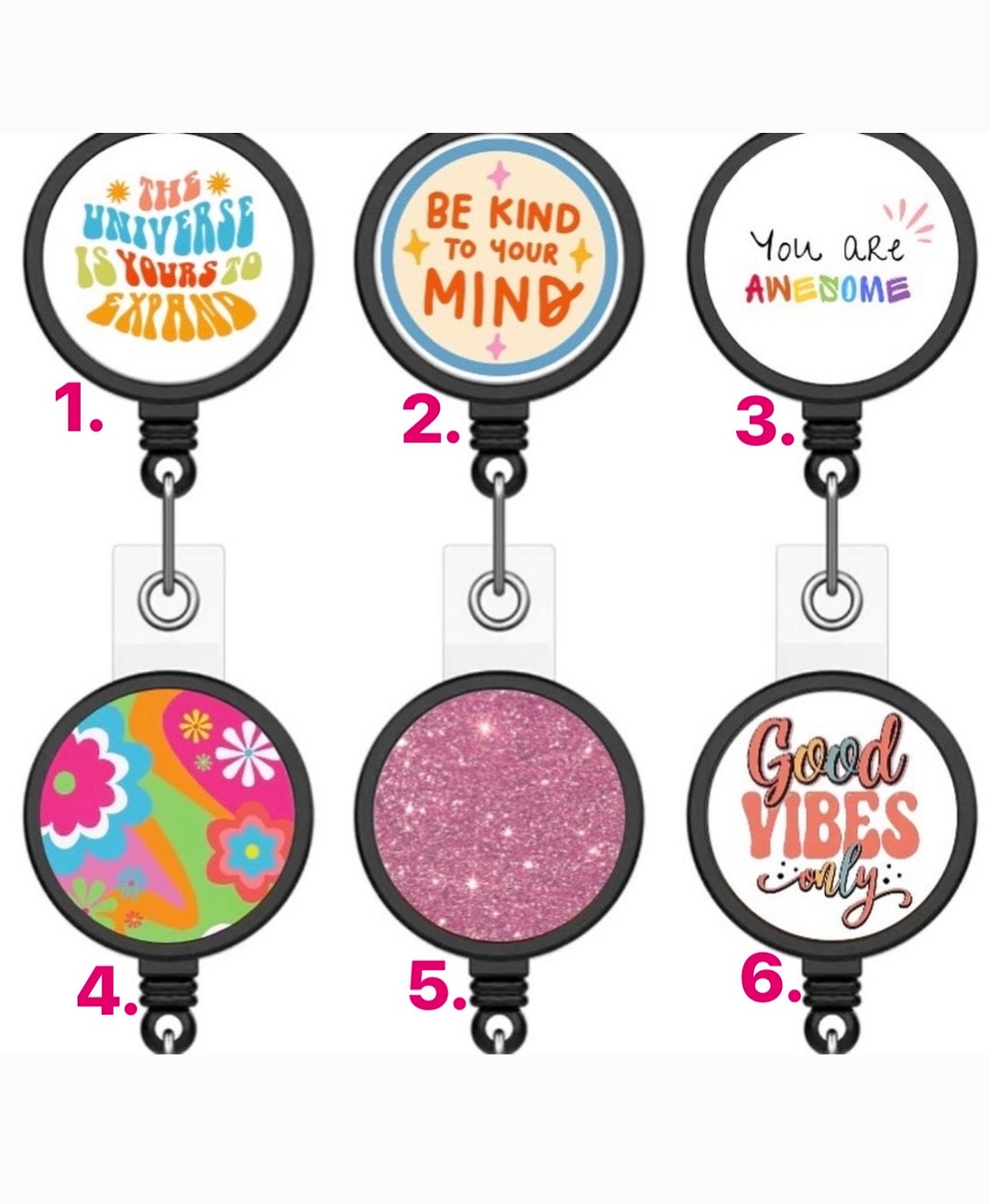 Custom Retractable Tag Holder With Clip for ID Cards, Keys, and Name ...