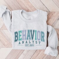 Embroidered ABA Therapy Sweatshirt, Behavior Therapist Crewneck - Etsy