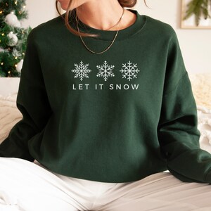 Let It Snow Sweater, Minimal Winter Sweatshirt, Snowflake Sweater, Cozy ...