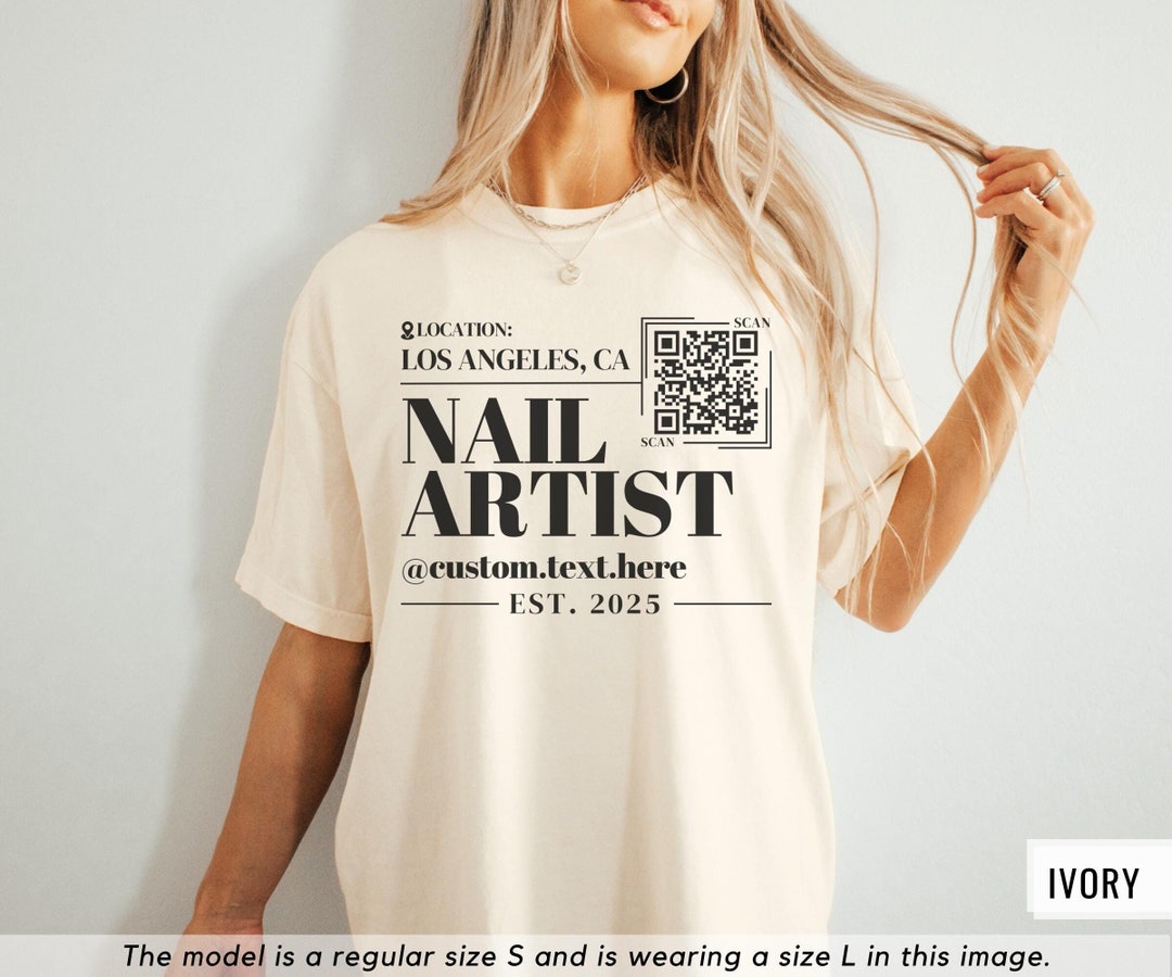Custom Nail Tech Shirt, Nail Tech QR Code, QR Code Nail Business, Nail ...