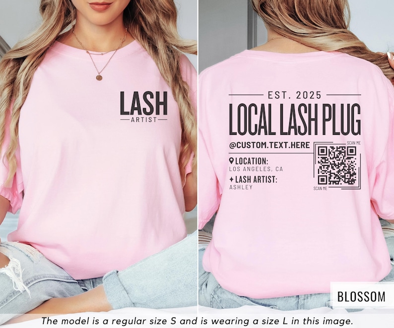 Custom Lash Artist Shirt, Instagram Lash Tech Shirt, QR Code Lash ...
