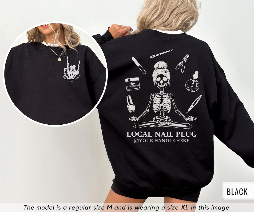Custom Nail Artist Sweatshirt, Local Nail Plug Crewneck, Halloween Nail ...