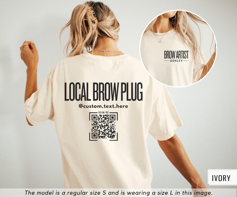 Custom Brow Tech Shirt, Brow Artist Tshirt, QR Code Brow Tech Instagram ...