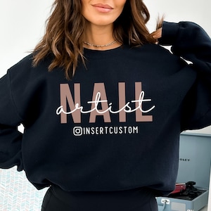 Personalized Nail Tech Sweatshirt, Custom Nail Artist Sweater, Custom ...
