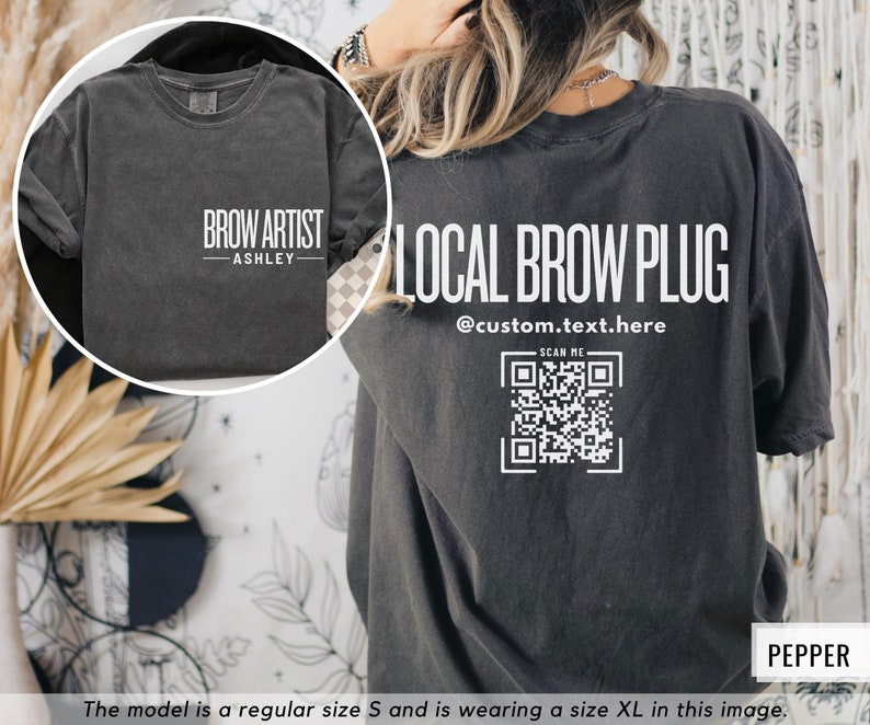 Custom Brow Tech Shirt, Brow Artist Tshirt, QR Code Brow Tech Instagram ...